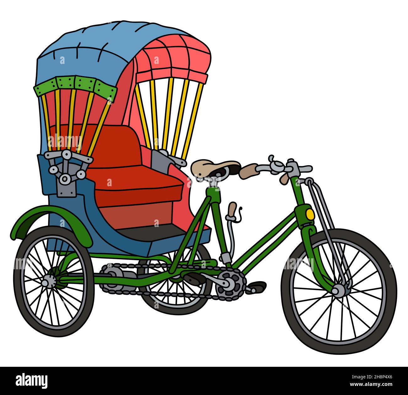 Cycle Rickshaw Drawing