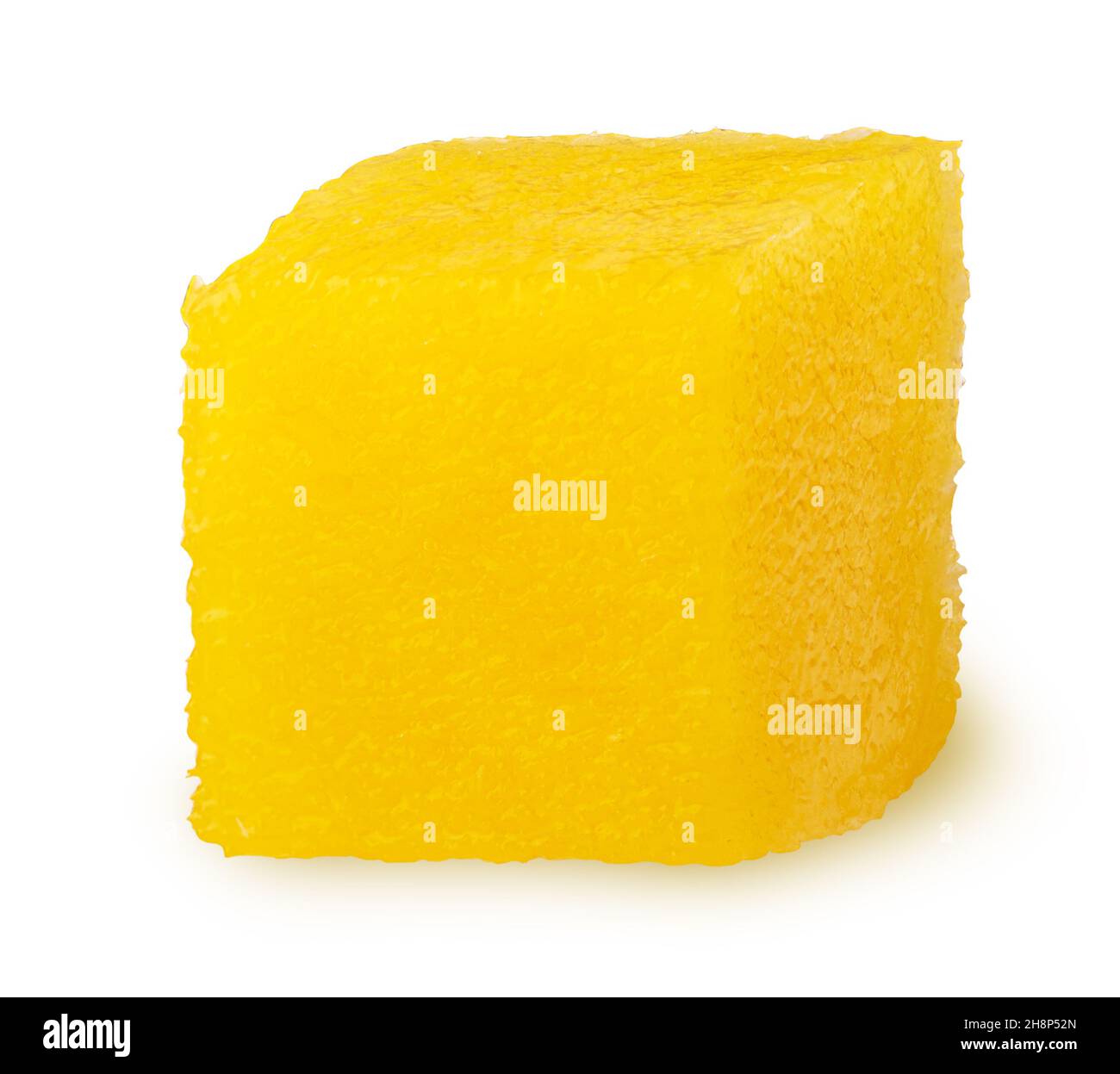 Mango exotic friut slice cube isolated on white background. Clipping ...