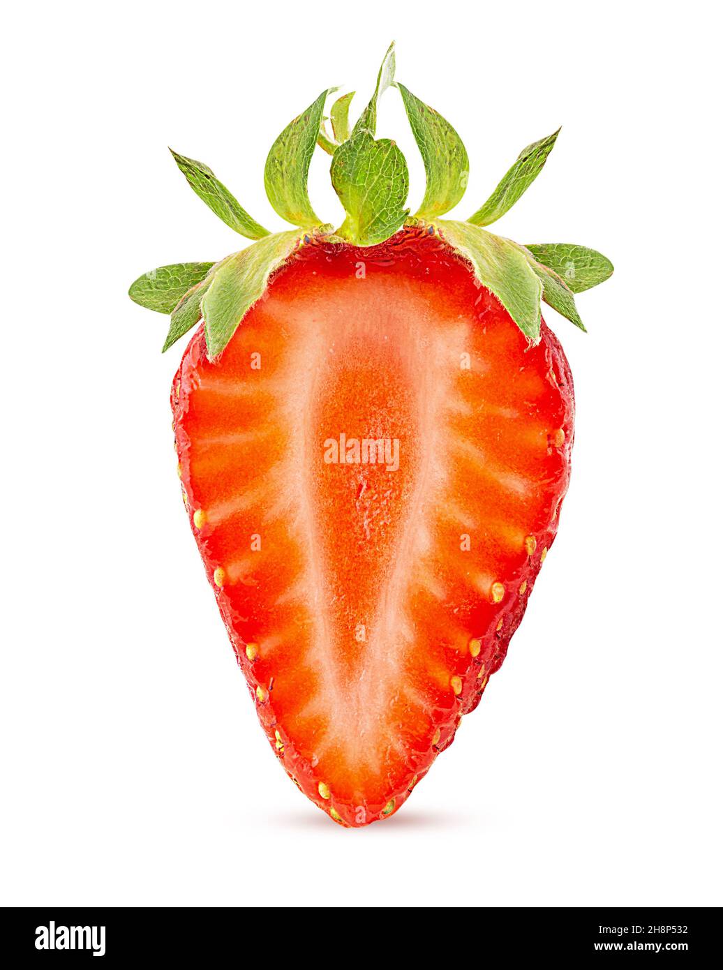 Strawberry cut in half isolated on white background. Clipping Path ...