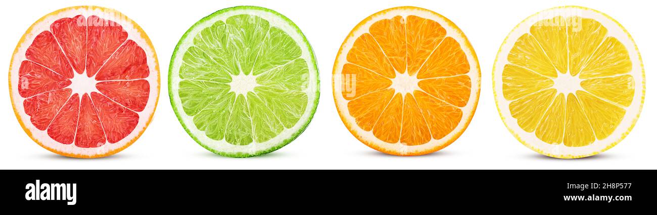 Vector fresh fruits cut Cut Out Stock Images & Pictures - Alamy