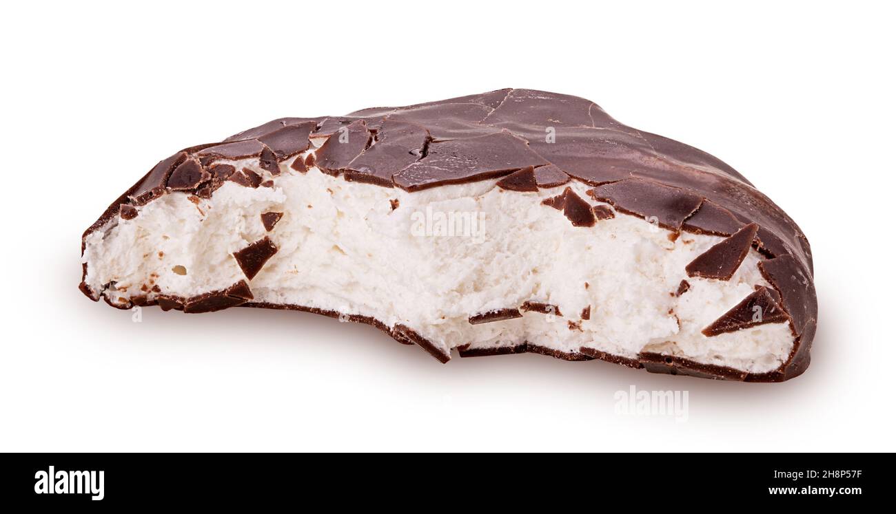 Bitten сhocolate sweets for tea isolated on white background. Clipping ...