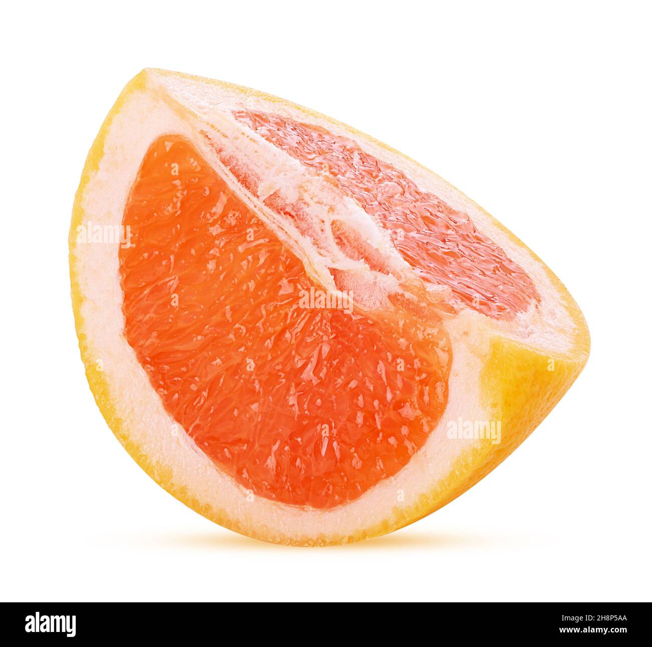 Grapefruit citrus fruit quarter isolated on white background. Clipping ...