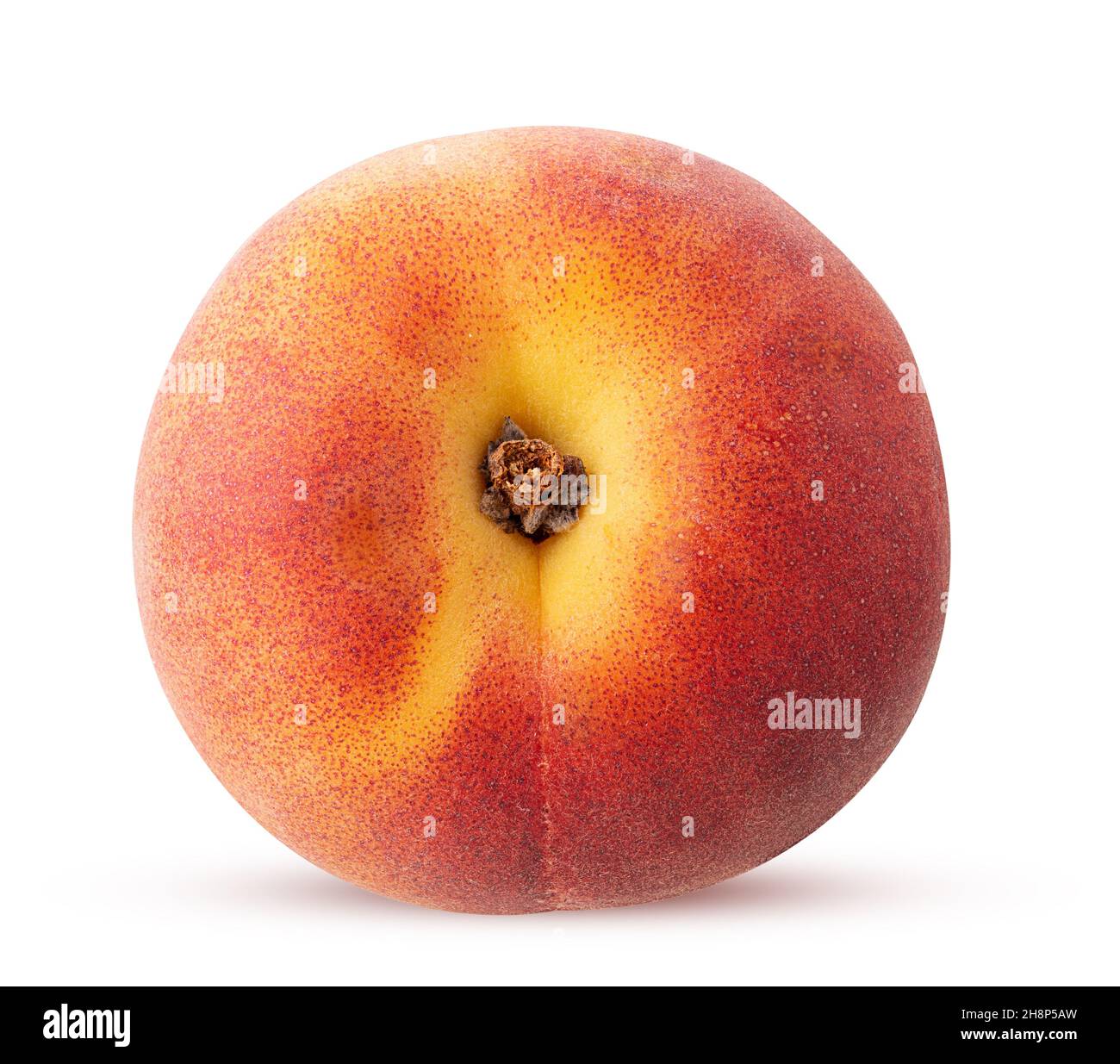 Ripe peach fruit isolated on white background. Clipping Path. Full ...