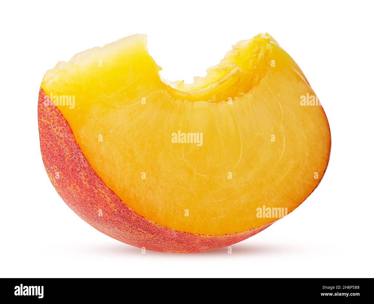 Ripe peach fruit slice isolated on white background. Clipping Path ...