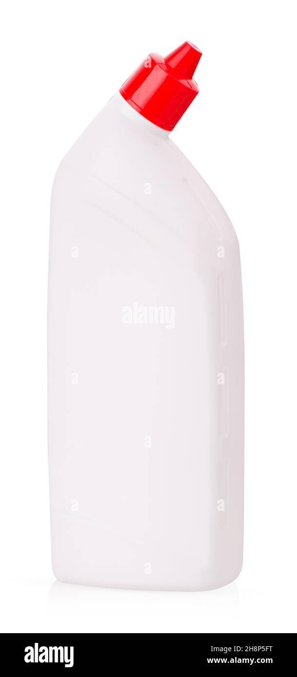 Toilet cleaner bottle isolated on white background. Clipping Path. Full ...