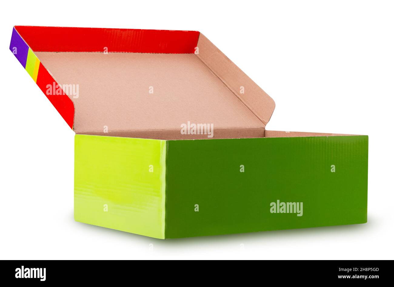 Open cardboard box isolated on white background. Clipping Path. Full ...