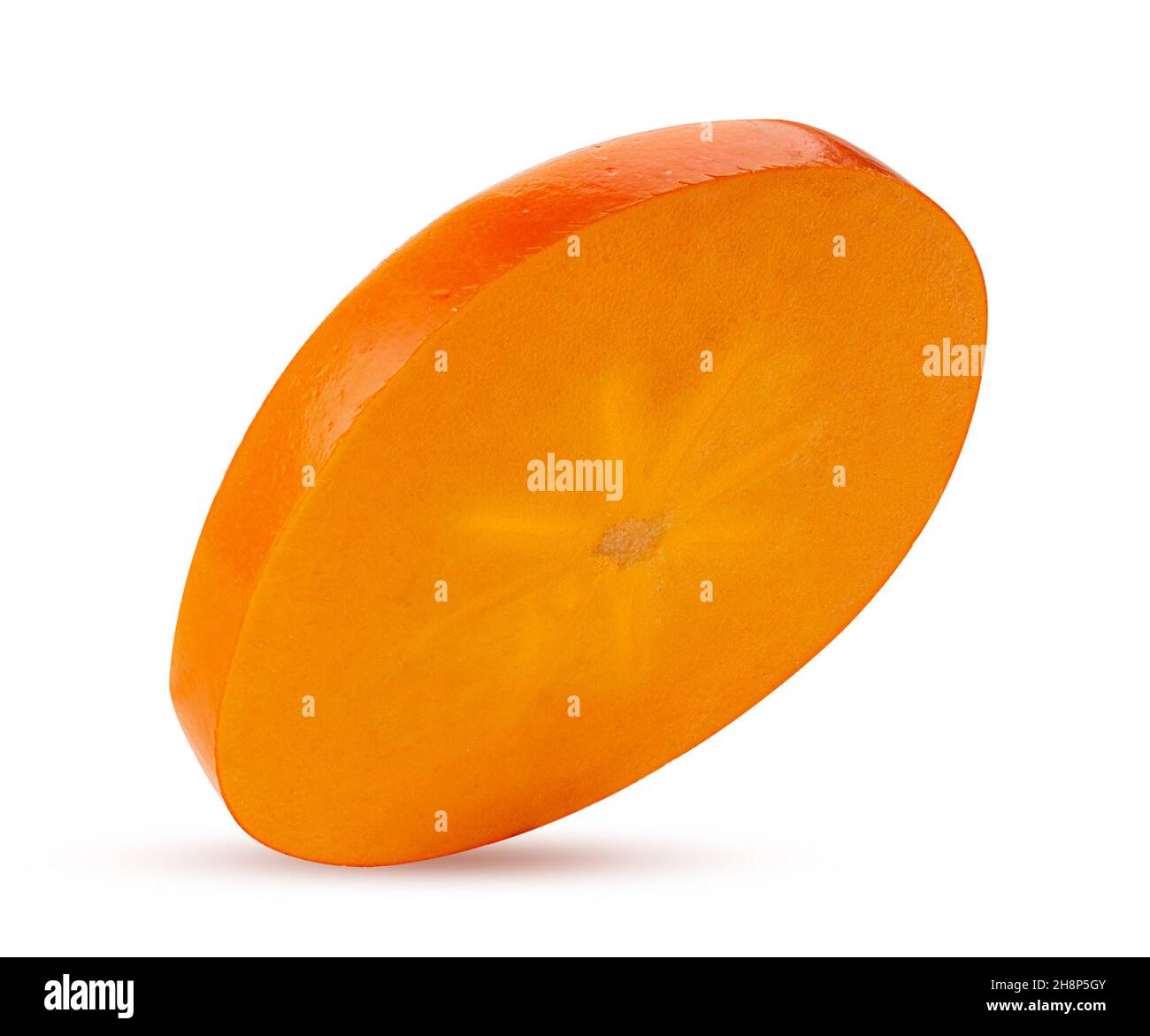 Persimmon fruit ring slice isolated on white background. Clipping Path ...