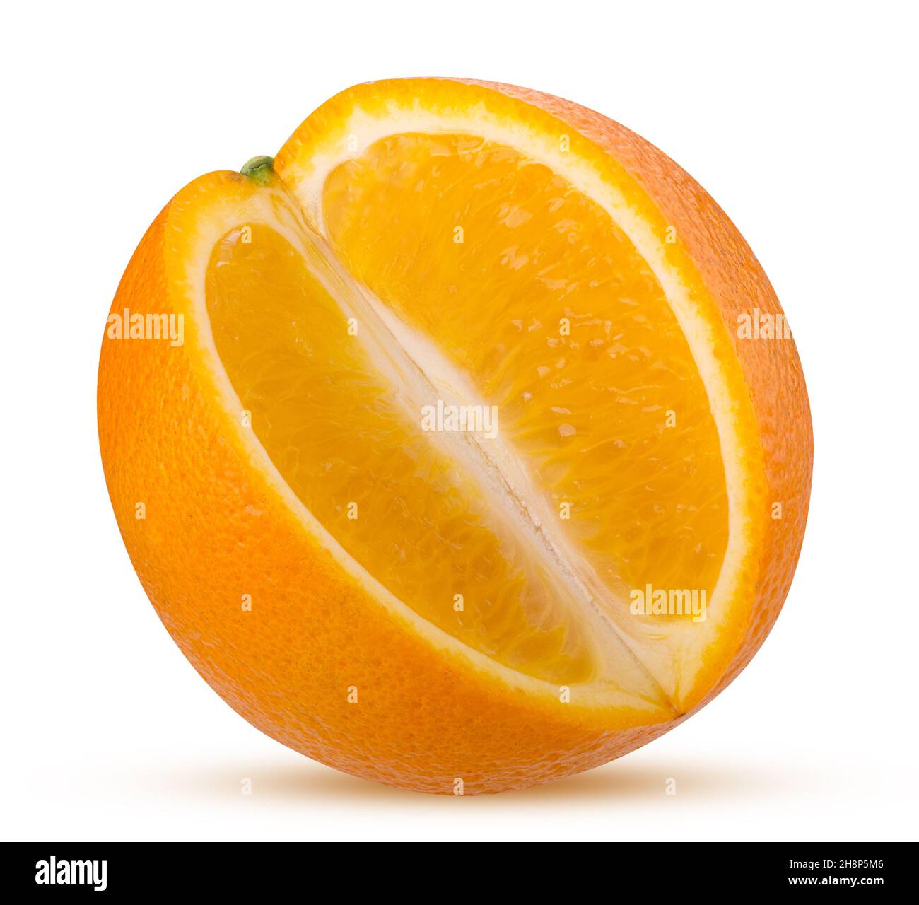 Orange fruit three quarters isolated on white background. Clipping Path ...