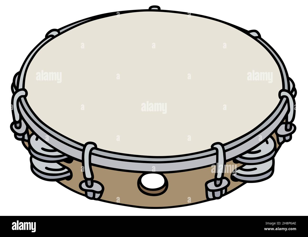 Hand drawing of a tambourine Stock Photo - Alamy