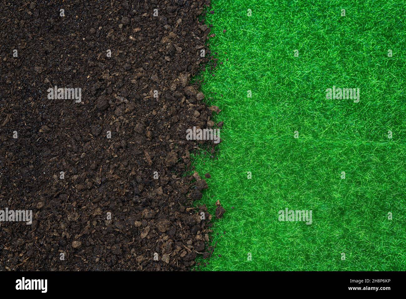 Background made of grass and soil Stock Photo - Alamy