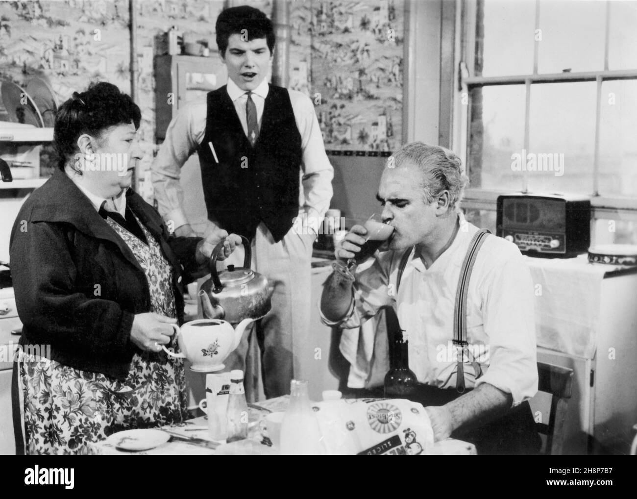 Rita Webb, Jess Conrad, Patrick Magee, on-set of the British Film, "The ...