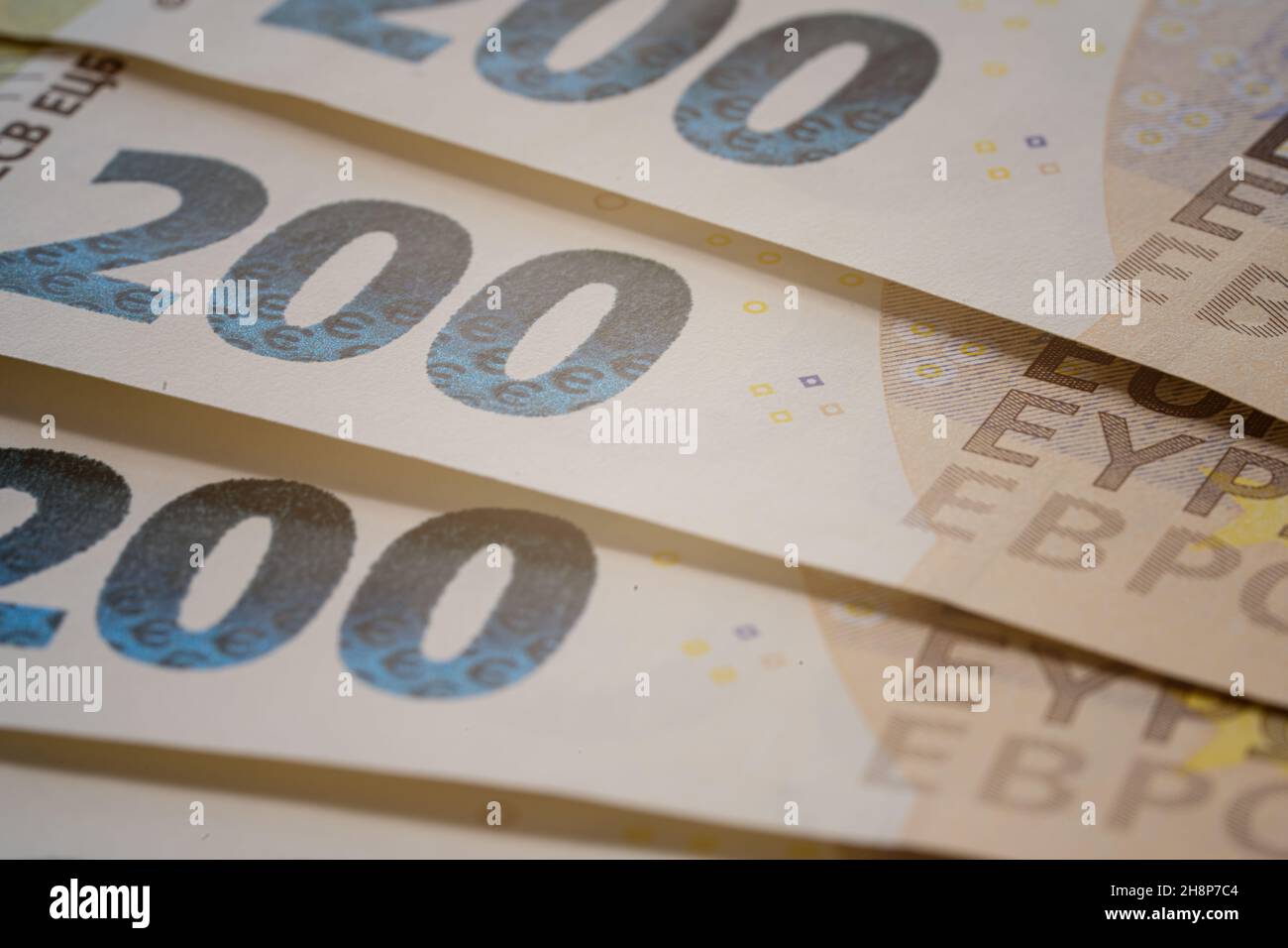 Euro Symbol, European Union Currency, Two Hundred Euro Banknote Stock ...