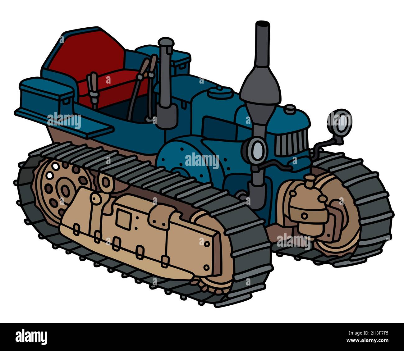 Hand drawing of a classic blue pimp Stock Photo - Alamy