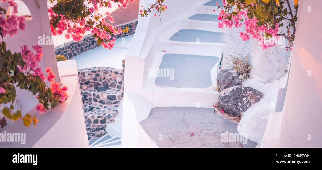 Artistic travel scene. Fantastic sunset landscape of romantic travel ...