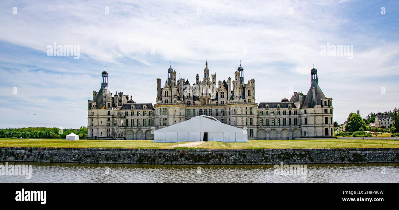 Chateau de Chambord, the largest castle in the Loire Valley. A UNESCO ...