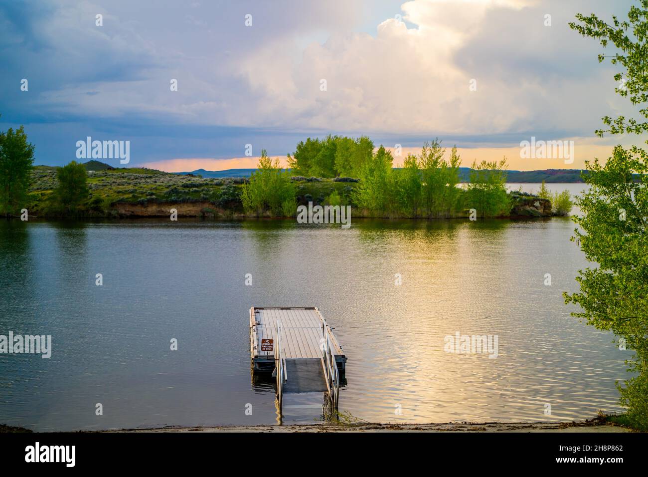 Scenic landscape with a gorgeous view in a trail towards the lake Stock ...