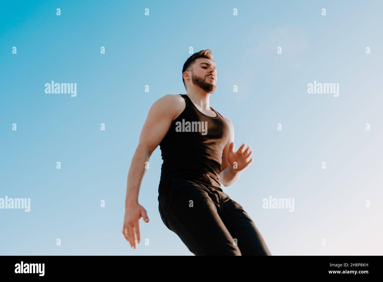 Man feeling inspired in the morning Stock Photo - Alamy