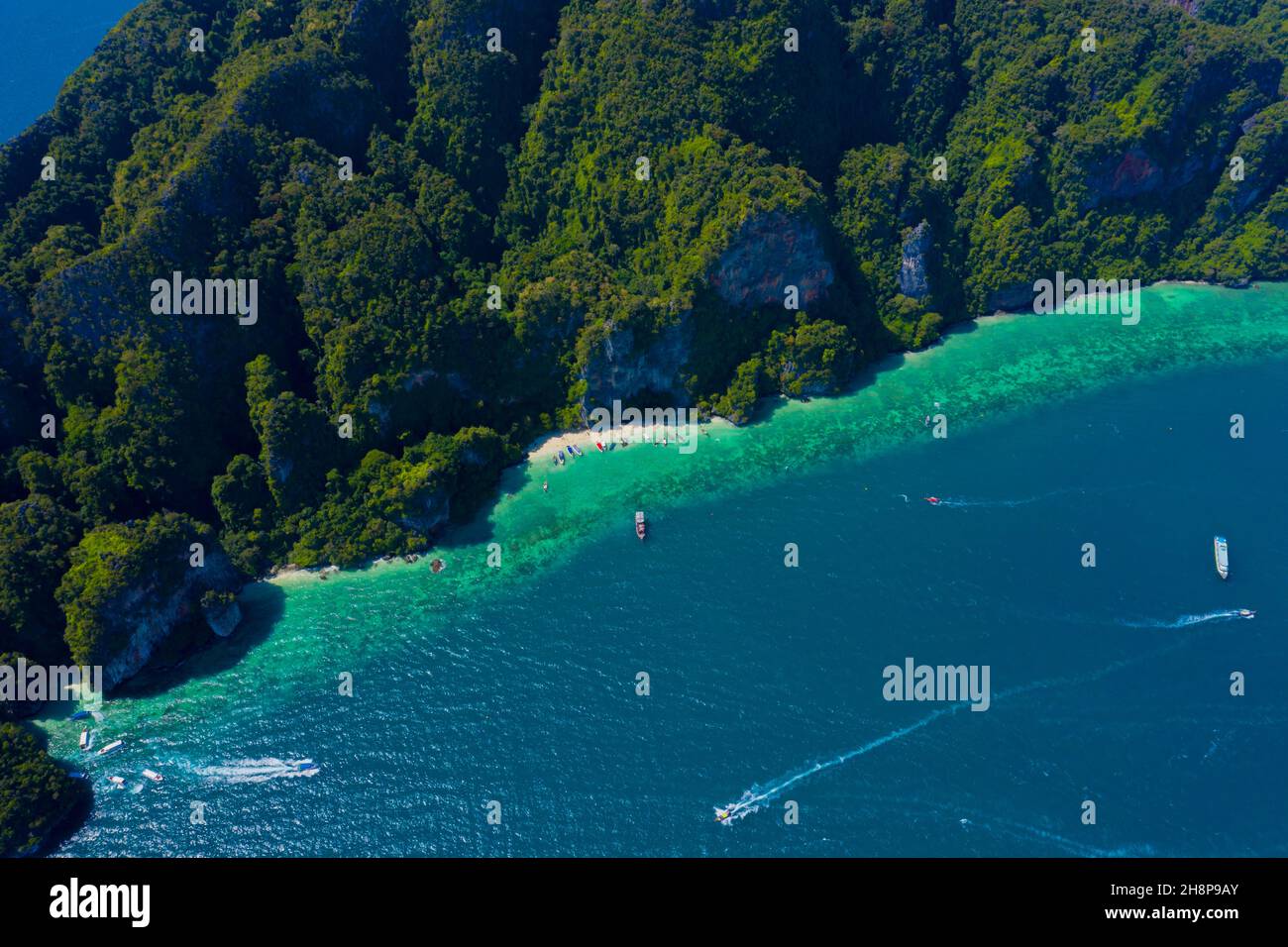 Monkey beach thailand aerial hi-res stock photography and images - Alamy