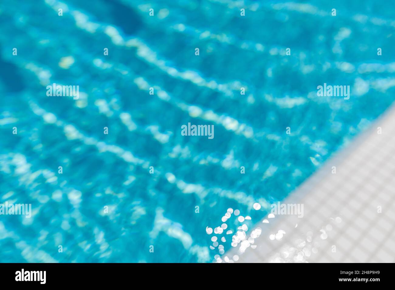 Surface of blue swimming pool. Summer water sport, recreational ...