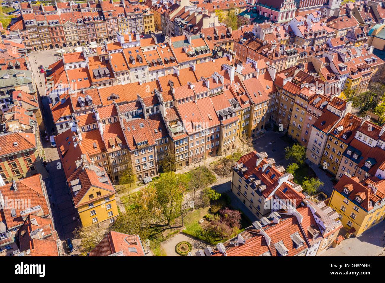 Cityscape with high angle view of architecture rooftop buildings and ...
