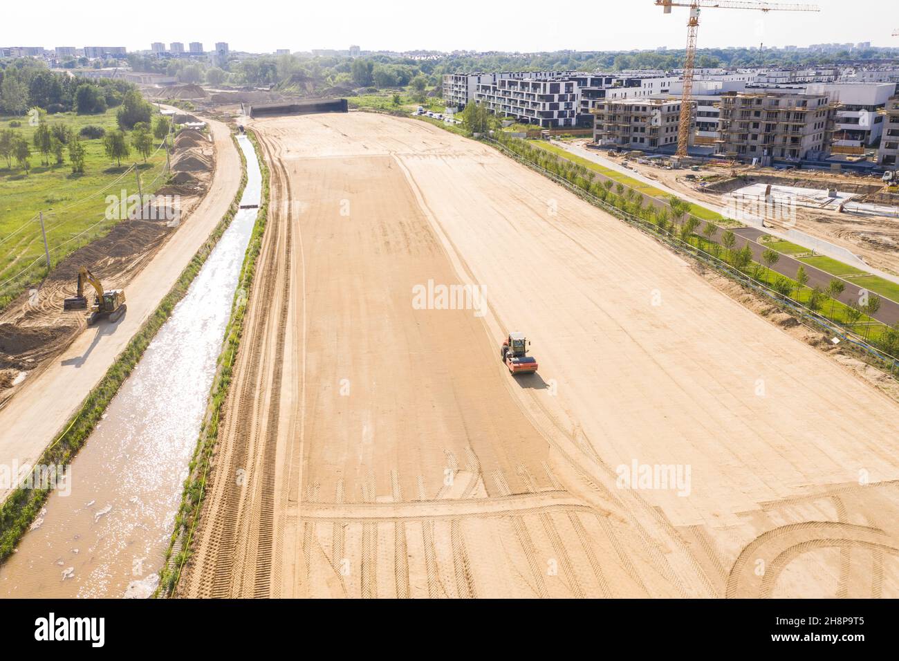 Aerial view large road construction hi-res stock photography and images ...