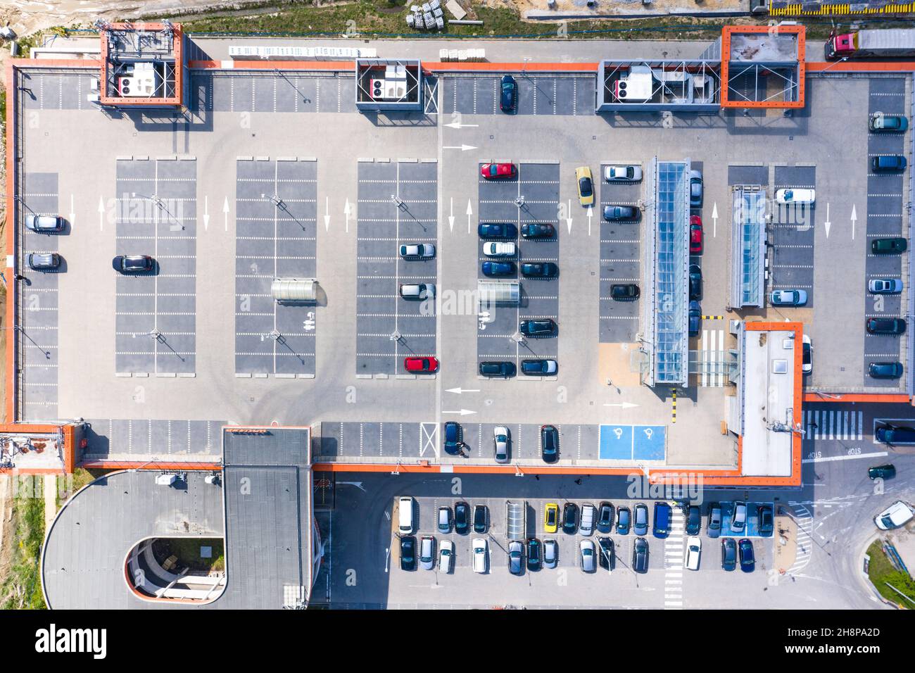 Aerial view new shopping mall hi-res stock photography and images - Alamy
