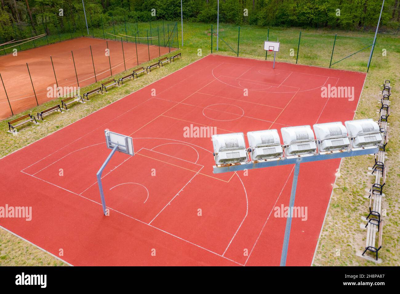 Basketball court, Top view of court and baseline, template for ...