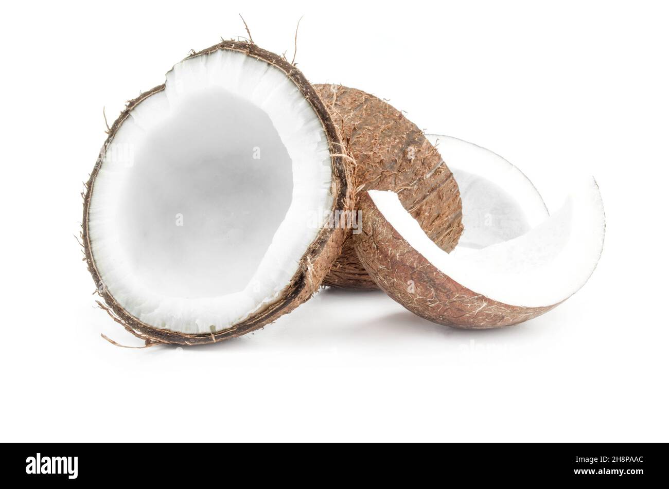 Chopped coconut close-up isolated on white background Stock Photo - Alamy