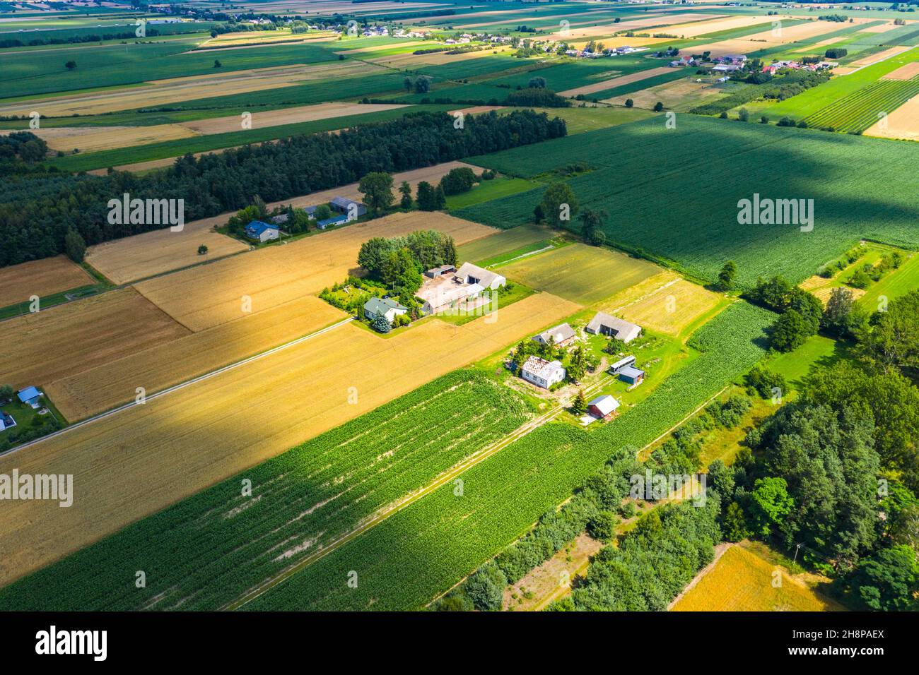 Green fields aerial view hi-res stock photography and images - Alamy