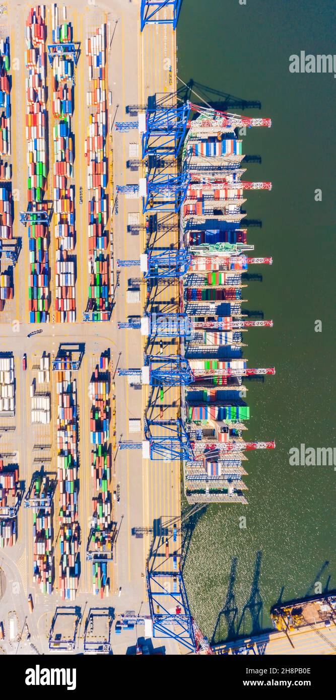 Container ship in export and import business and logistics. Shipping ...