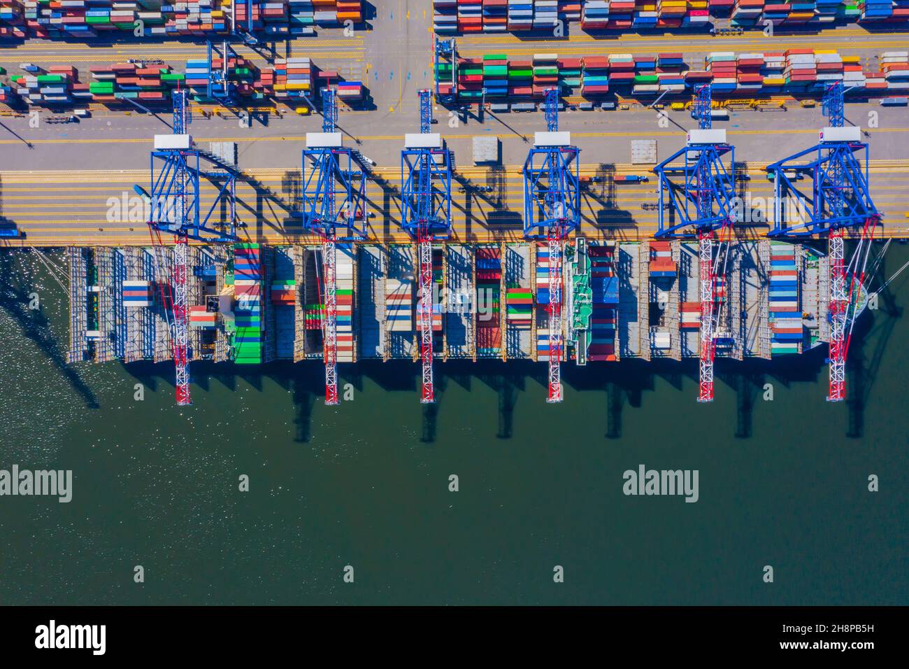 Container ship from sea port working for delivery containers shipment ...