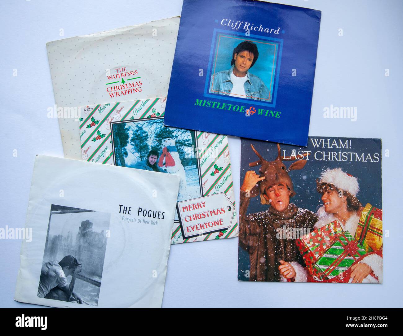 Collection of popular Christmas records from the 1980s Stock Photo - Alamy