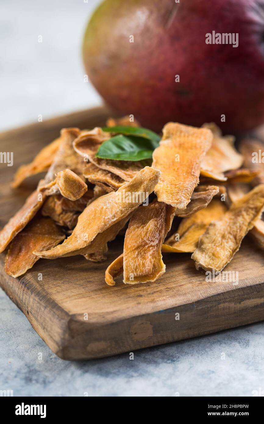 Dried mango background. Candied slices of mango fruit close-up Stock ...