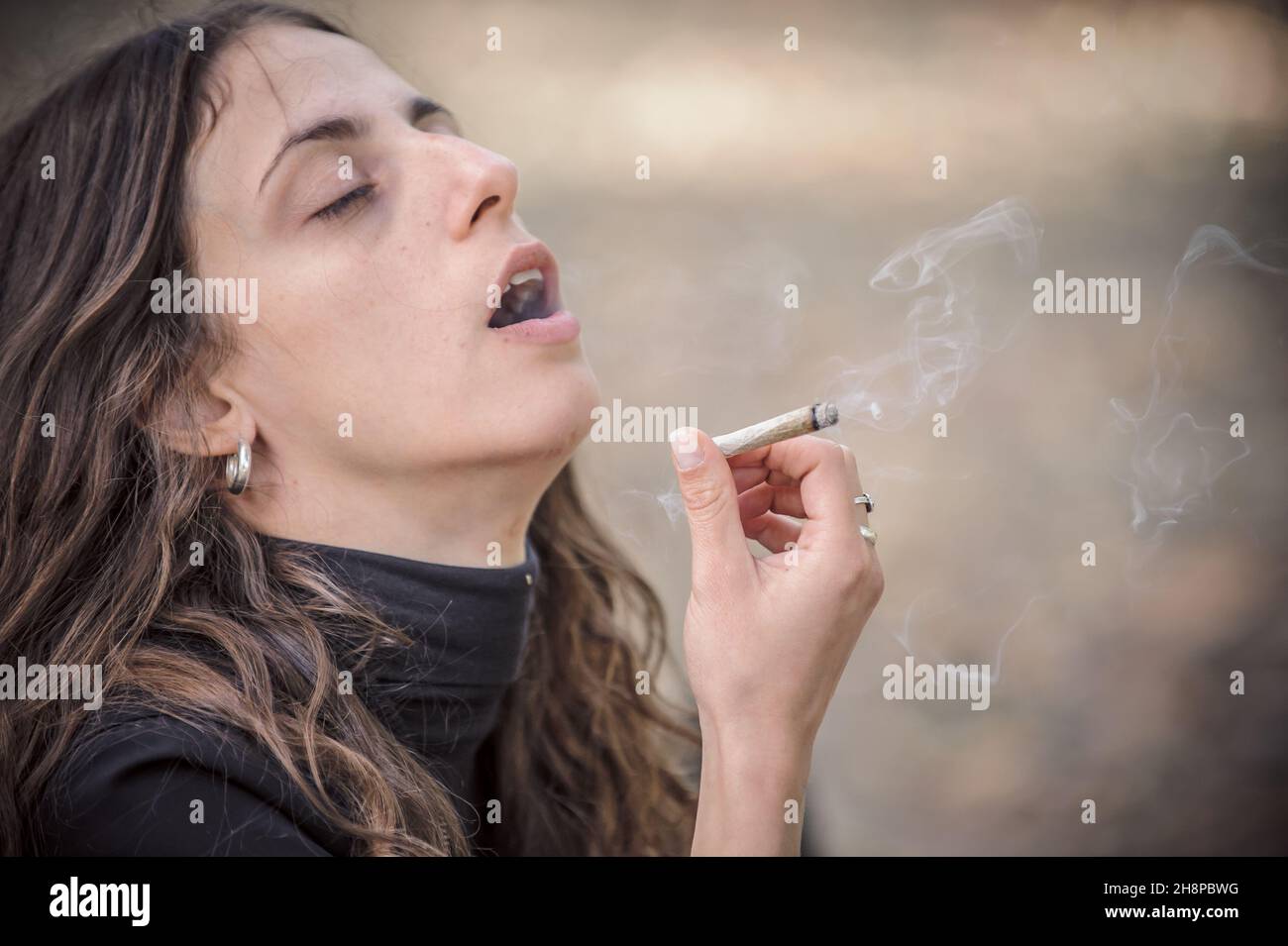 Don't use drugs! Closeup detail view of portrait of exhausted young ...