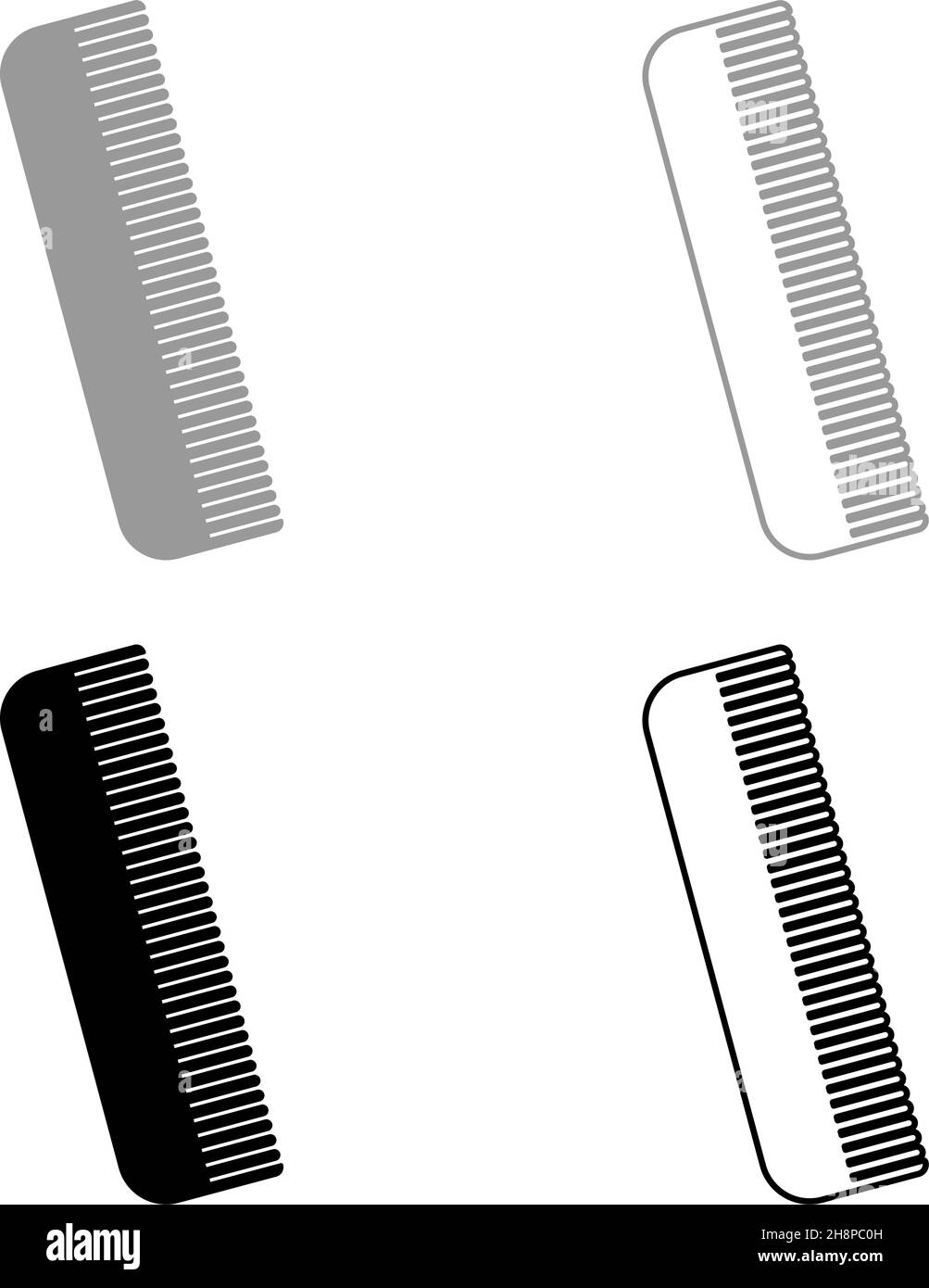 Comb set icon grey black color vector illustration image simple flat ...