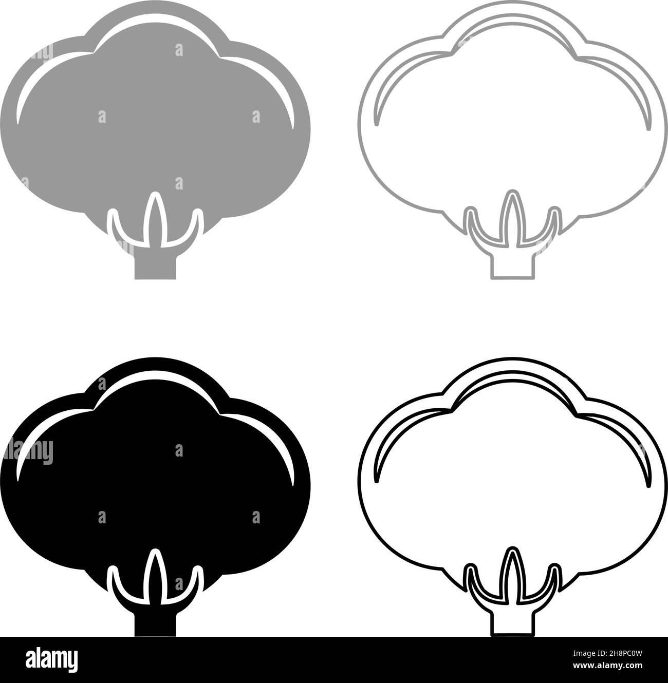 Cotton set icon grey black color vector illustration image simple flat ...