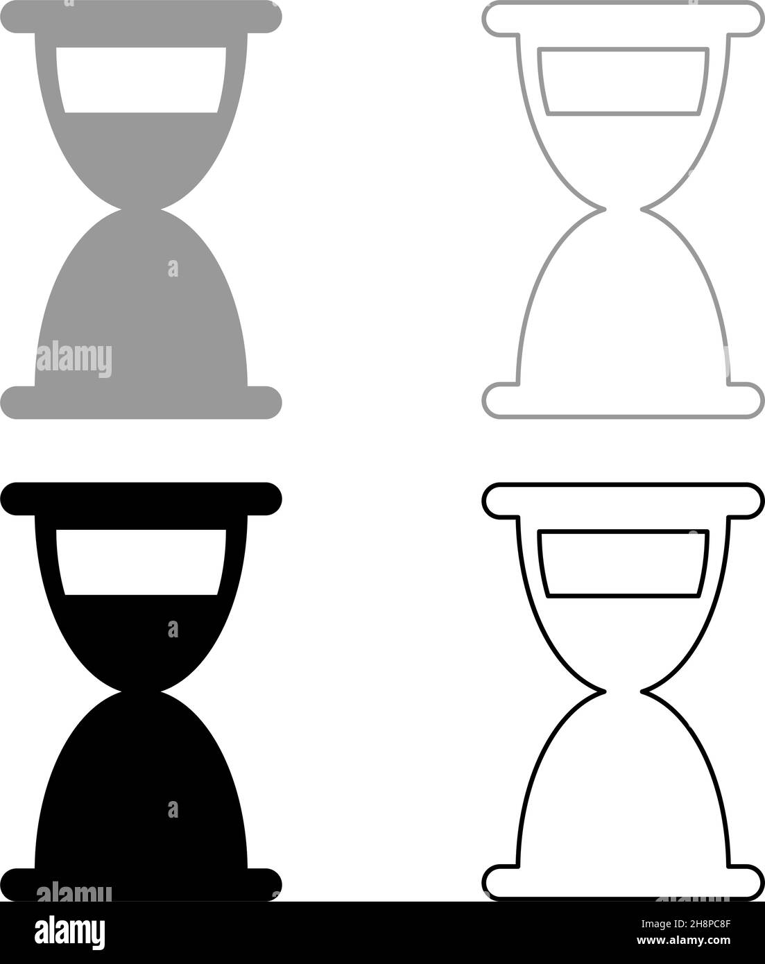 Hourglass sand clock antique set icon grey black color vector ...