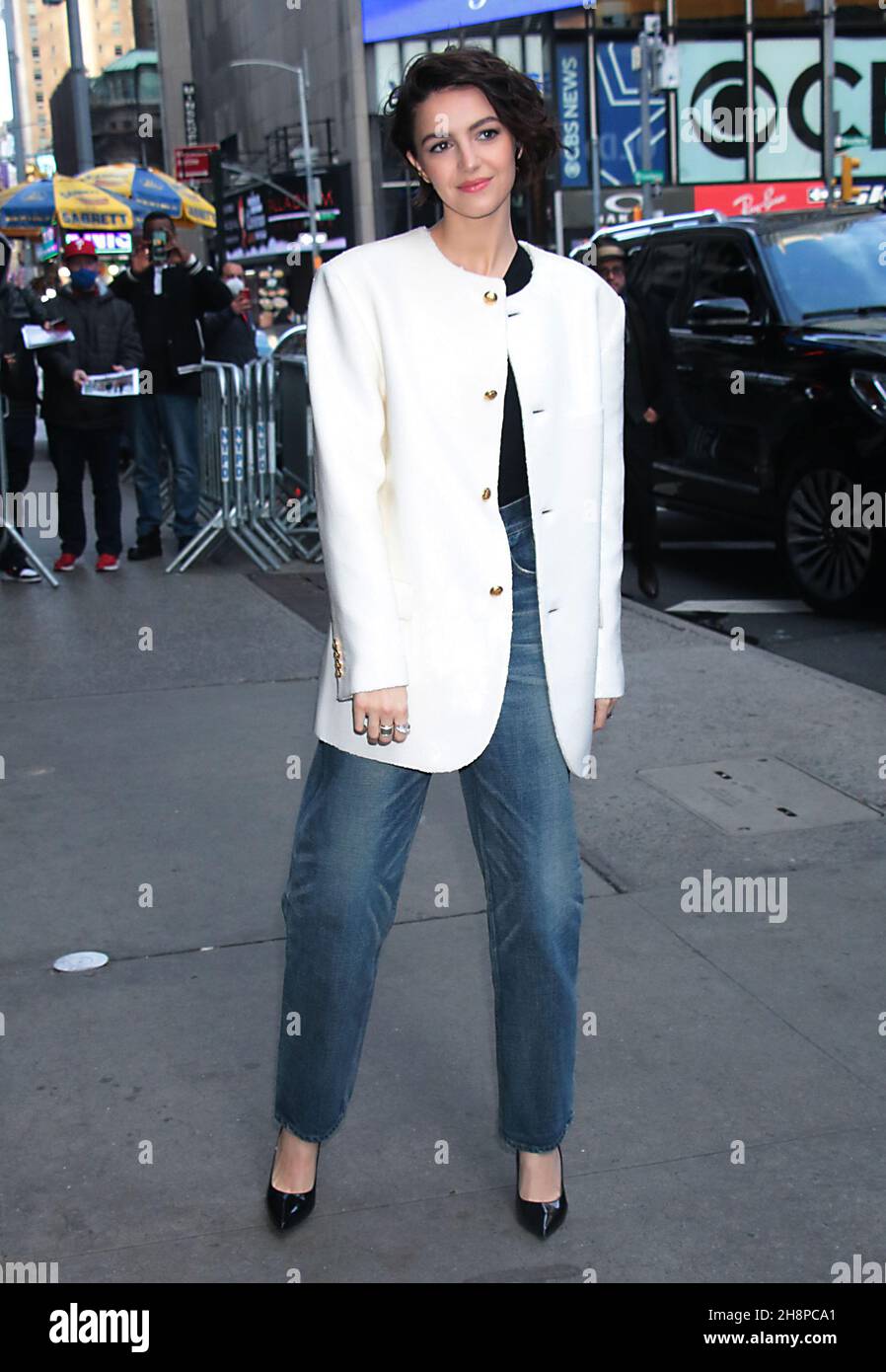 New York, NY, USA. 01st Dec, 2021. Ella Hunt seen arriving at ABC ...