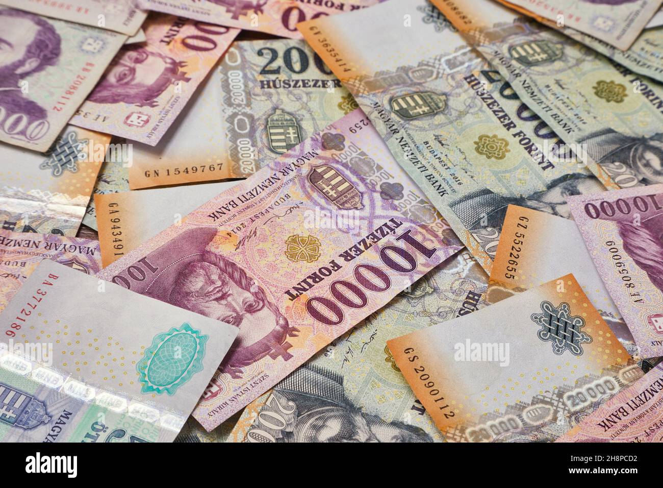 Banknotes Background, Hungarian Forints Stock Photo - Alamy