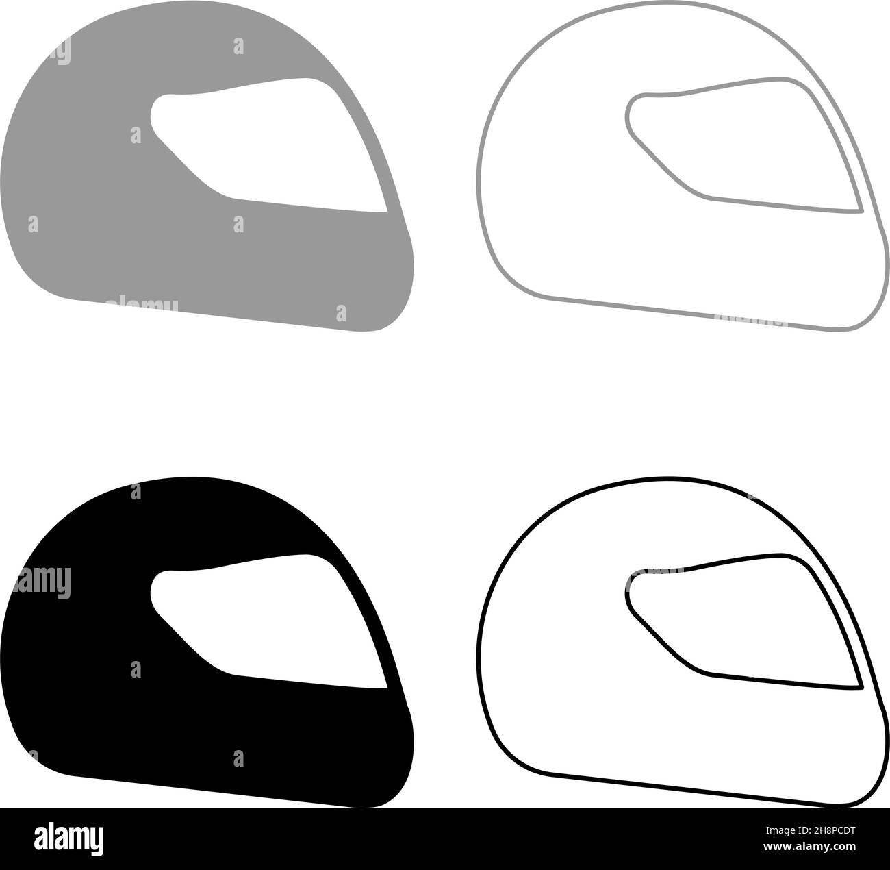 Helmet motorcycle racing sport set icon grey black color vector ...