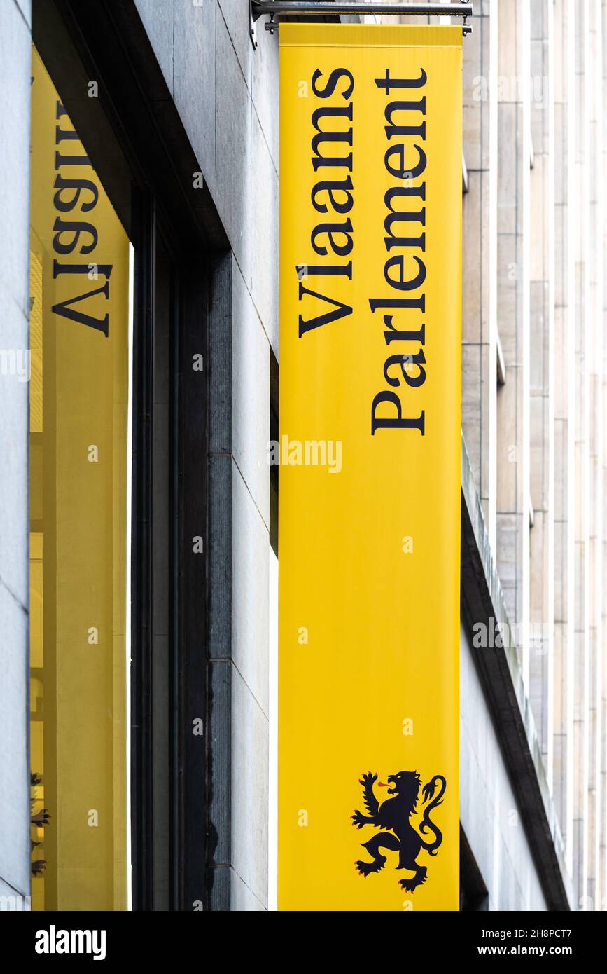 Saint-Josse, Brussels Capital Region, Belgium- 11 26 2021:Sign and logo ...