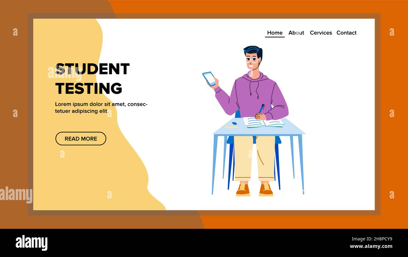 Student Testing In University Classroom Vector Stock Vector Image & Art ...