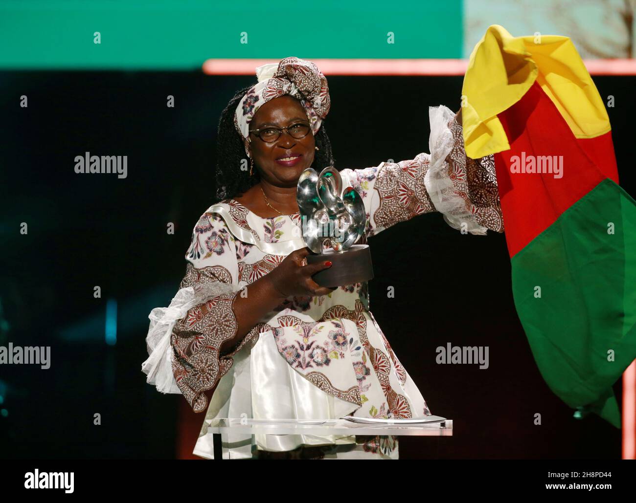 Laureate Marthe Wandou, Cameroon, at the 2021 Right Livelihood Award ceremony at Cirkus, in ...