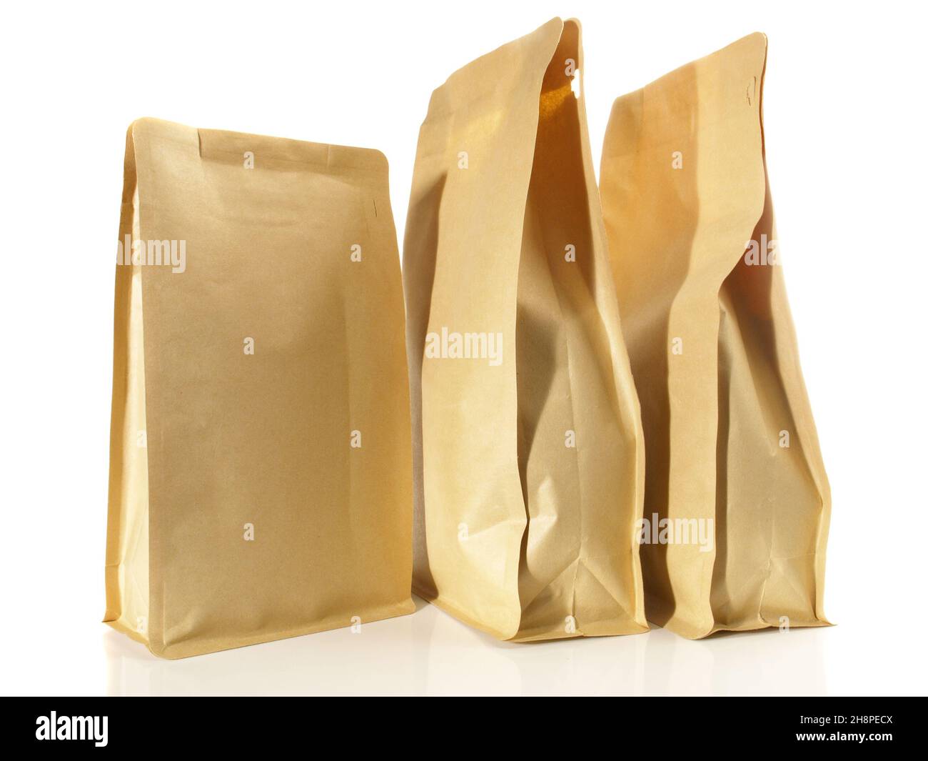 Different size paper bags isolated on white Background Stock Photo - Alamy