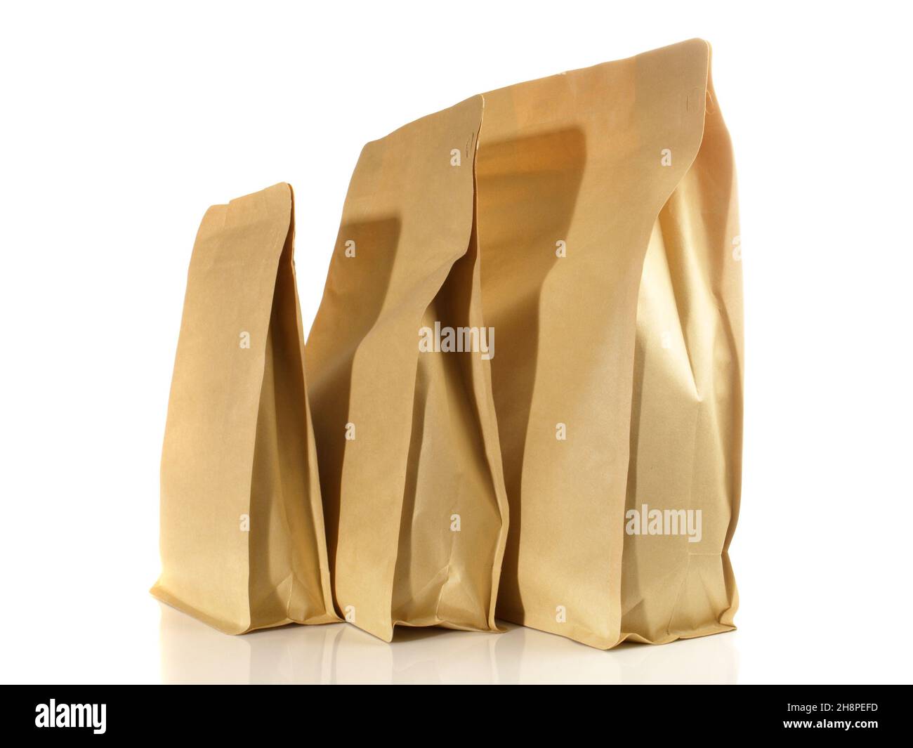 Different size paper bags isolated on white Background Stock Photo - Alamy