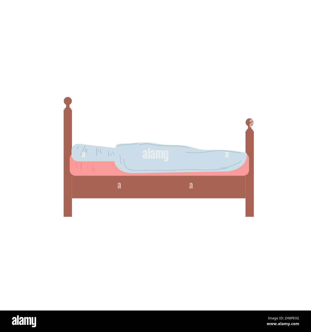 Flat cartoon bed,room interior elements for home life comfort vector ...