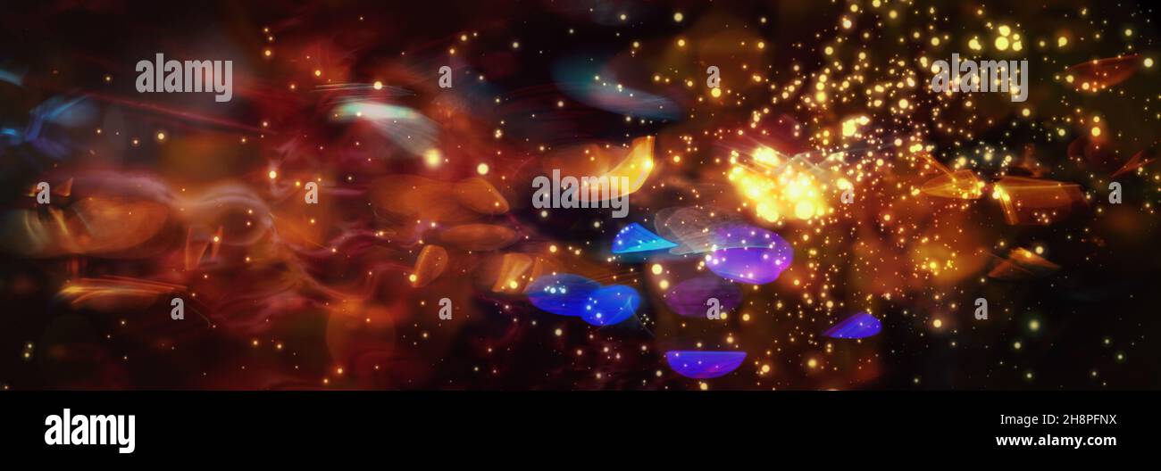 Abstract multicolor spots and light over black background Stock Photo ...