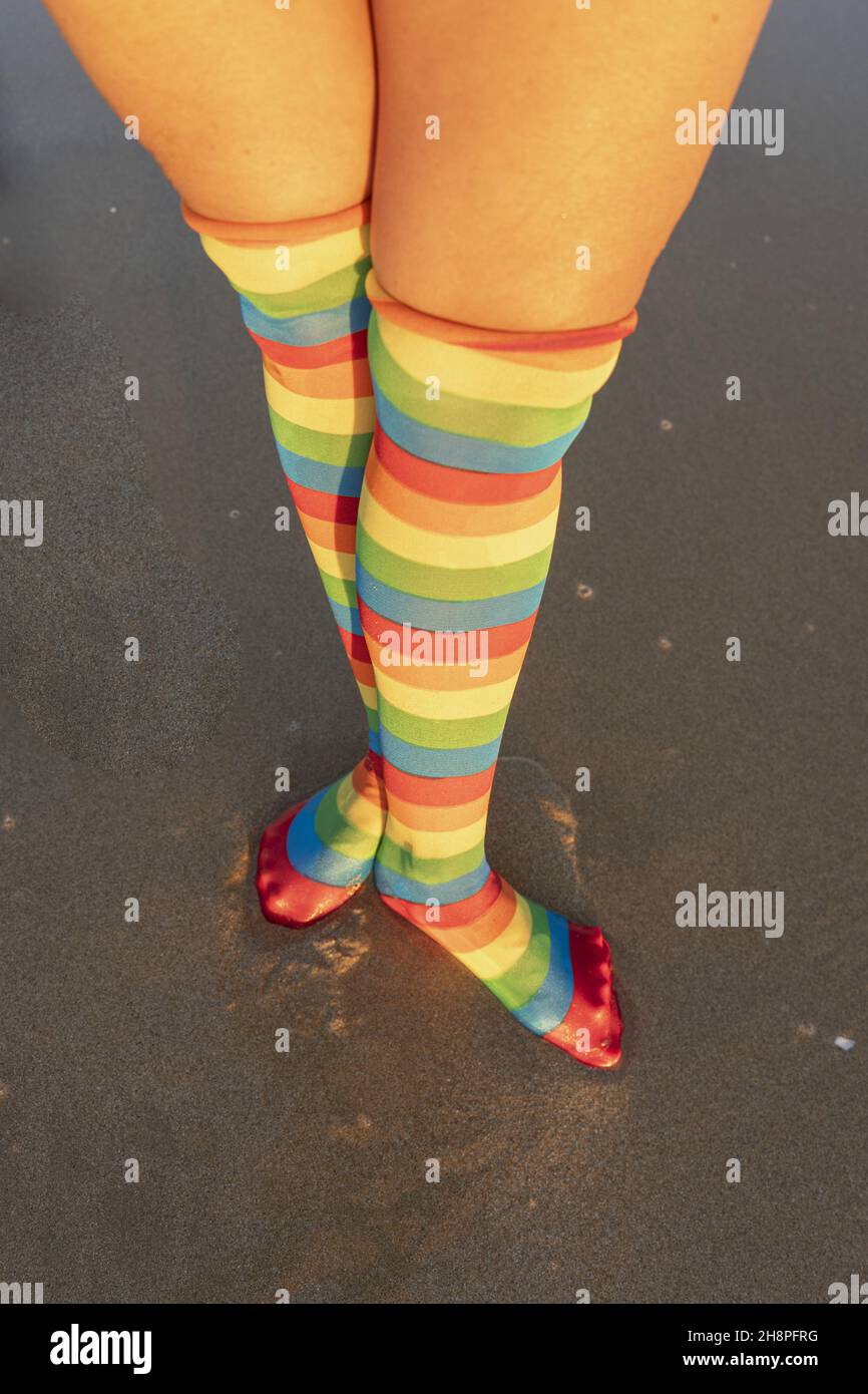 Socks summer woman beach hi-res stock photography and images - Alamy