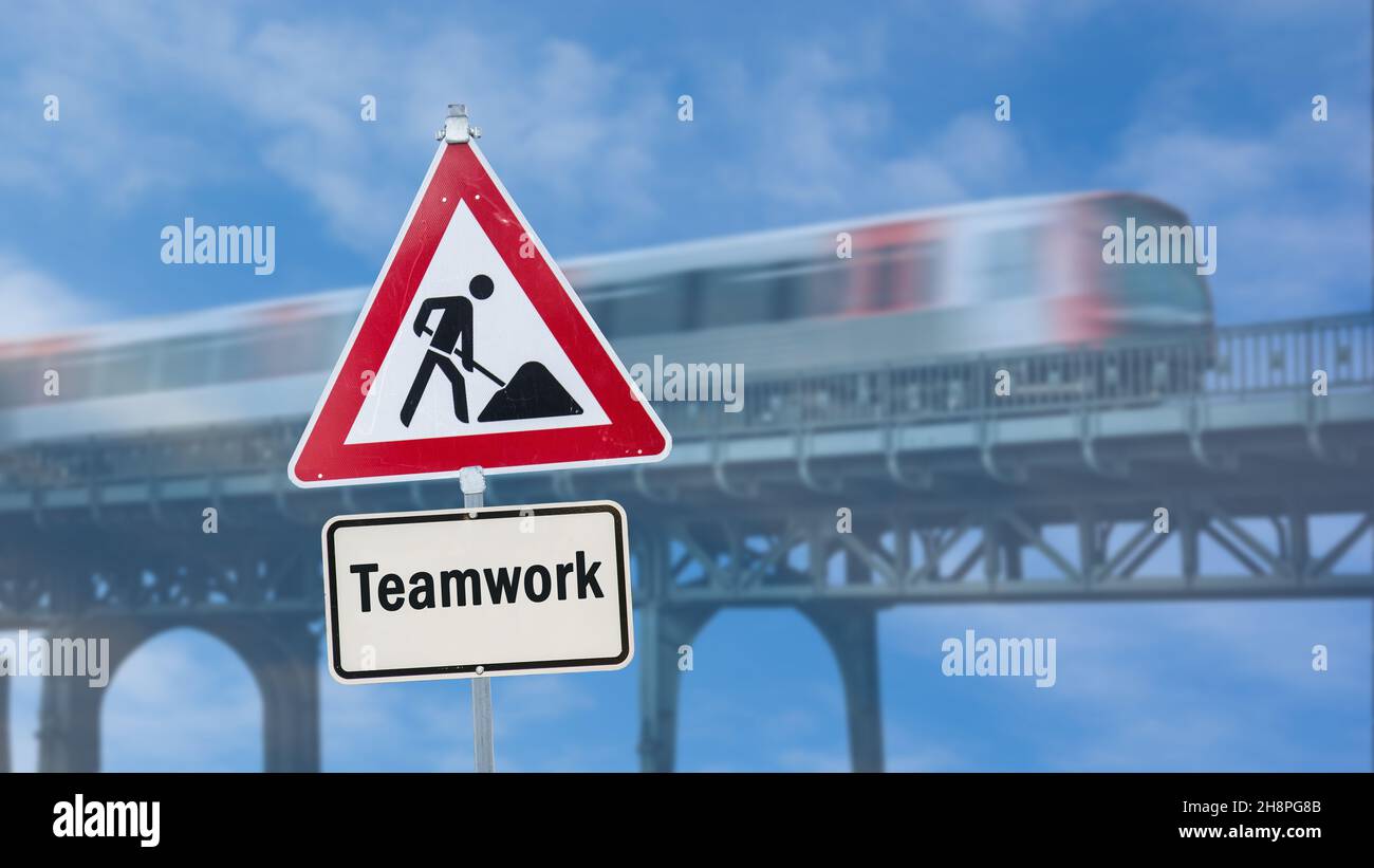Street Sign the Direction Way to Teamwork Stock Photo - Alamy