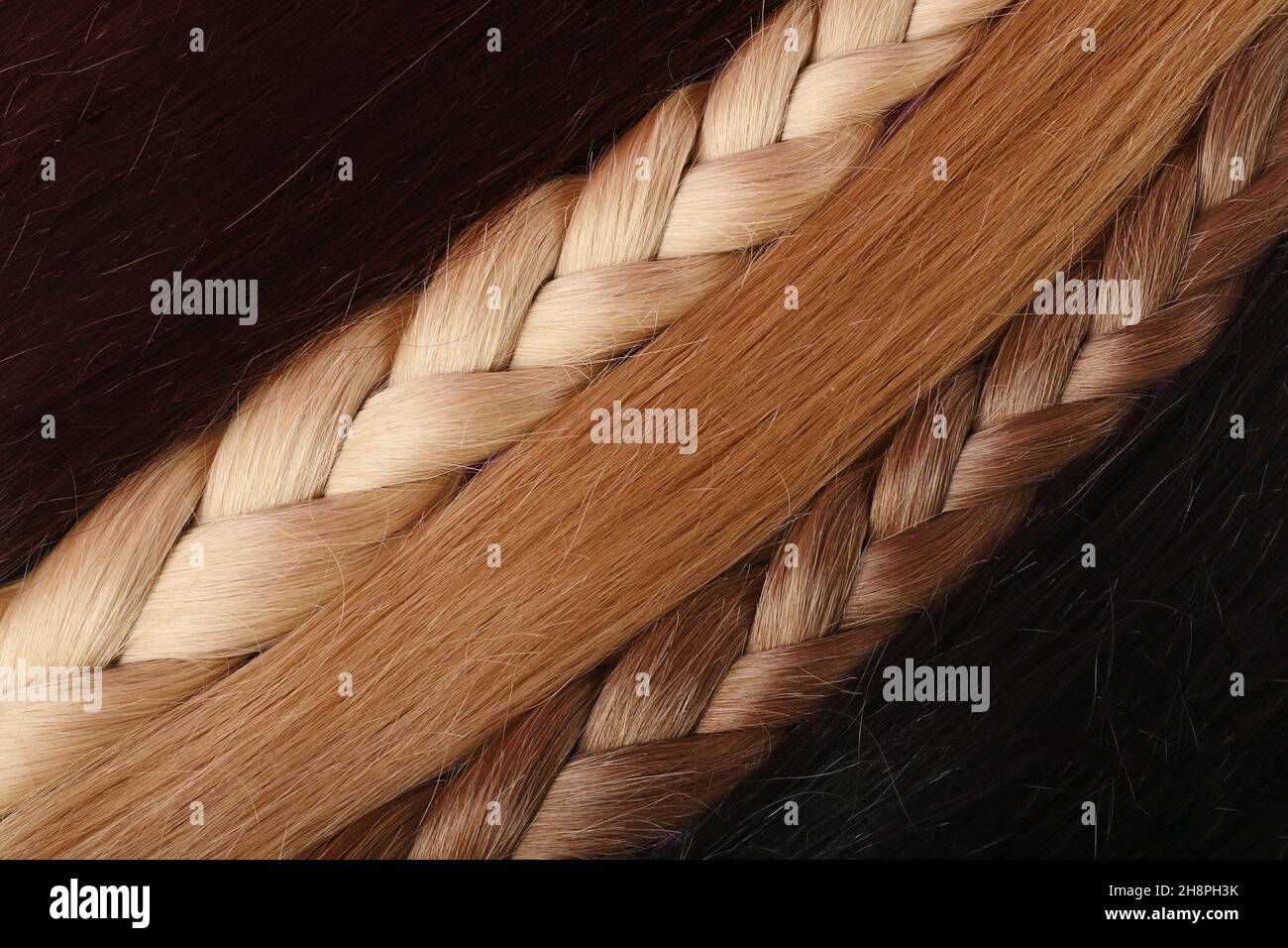 Background from hair for extension,defferent types and colors Stock ...